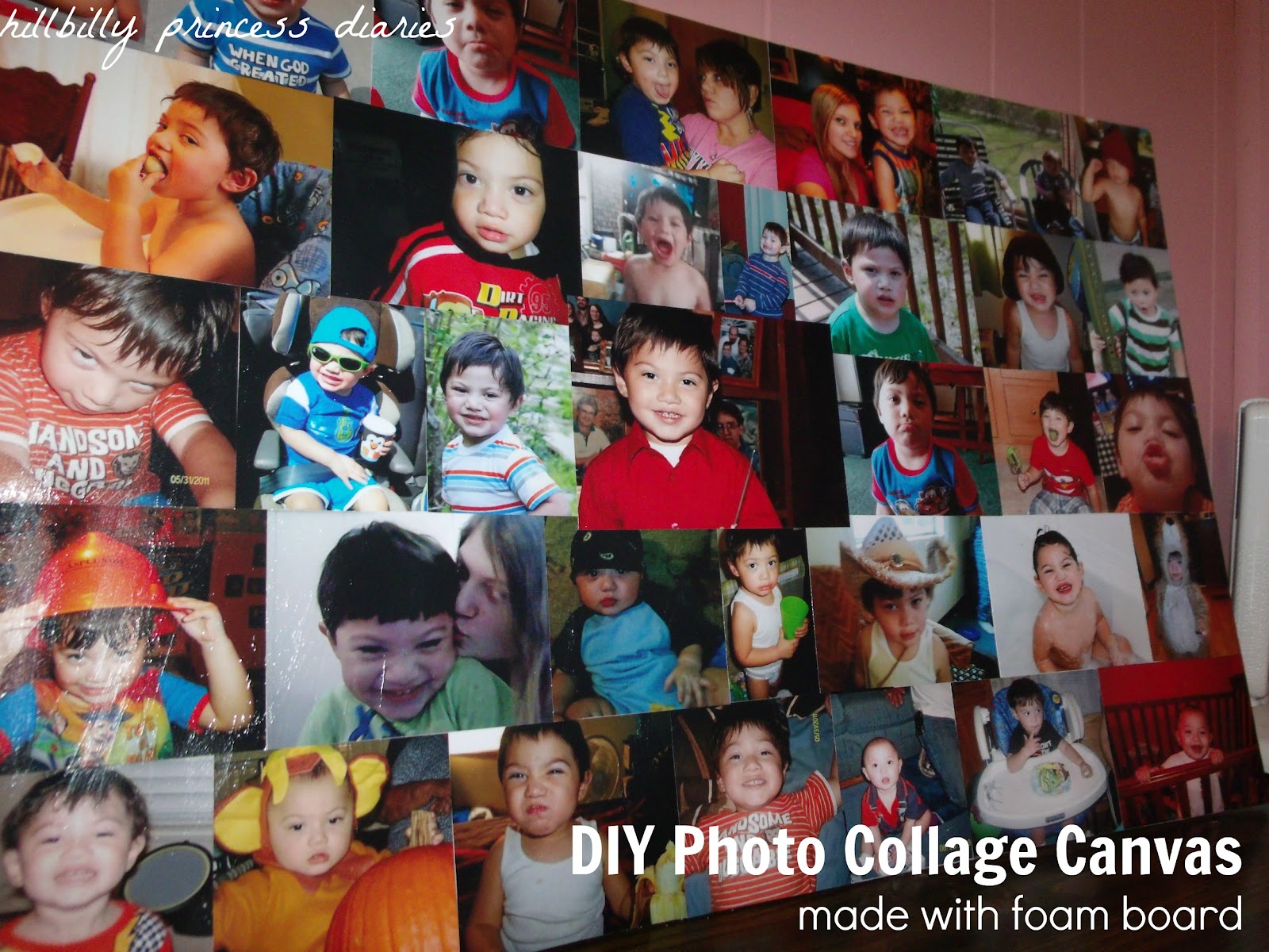 The Hillbilly Princess Diaries: DIY Photo Collage Canvas...sort of.