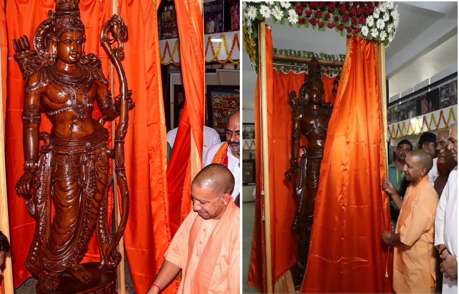 UP CM Yogi Adityanath unveils Ram Statue at Ayodhya Shodh Sansthan