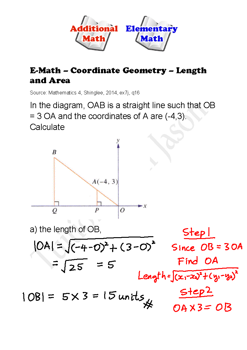 E-Math - Coordinate Geometry - Length and Area | Singapore Additional ...