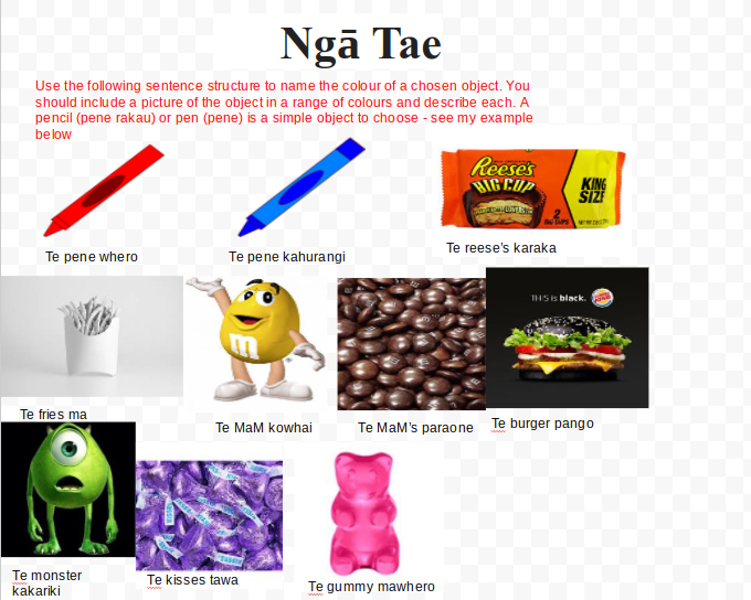 Fasi : Te reo colours