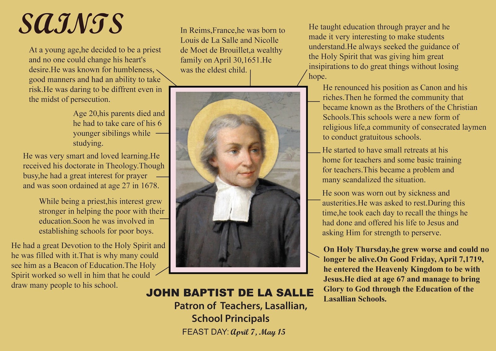Imitating Christ's Humility: Feast of Saint John Baptist De La Salle