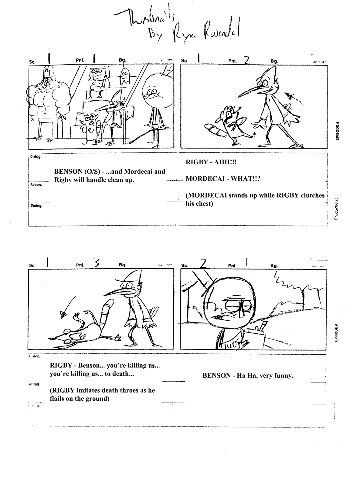And Other Nonesuch: "Regular Show" Storyboard Revisionist Test