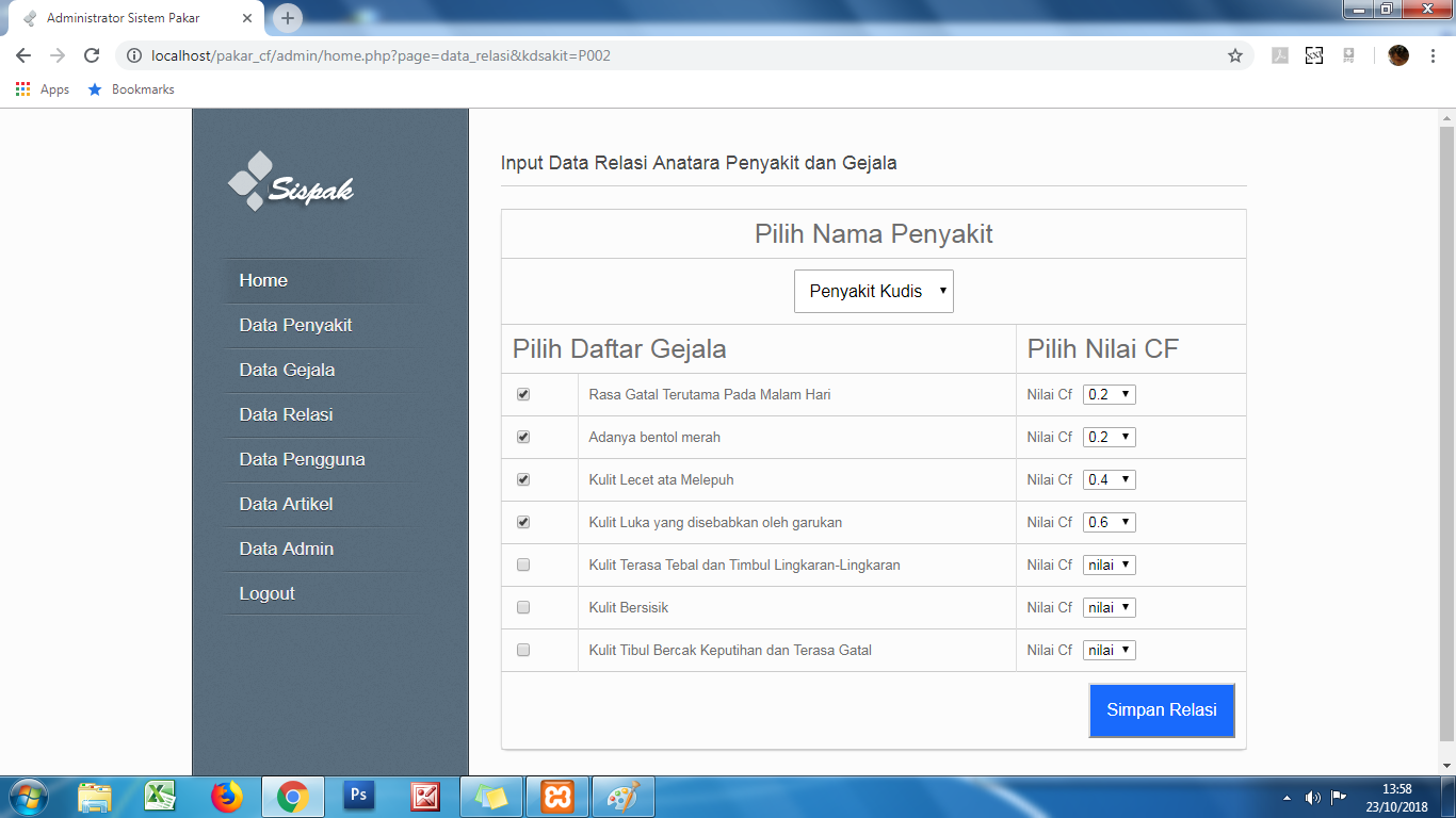 Source Code Sistem Pakar Dengan Metode Certainty Factor Berbasis ...