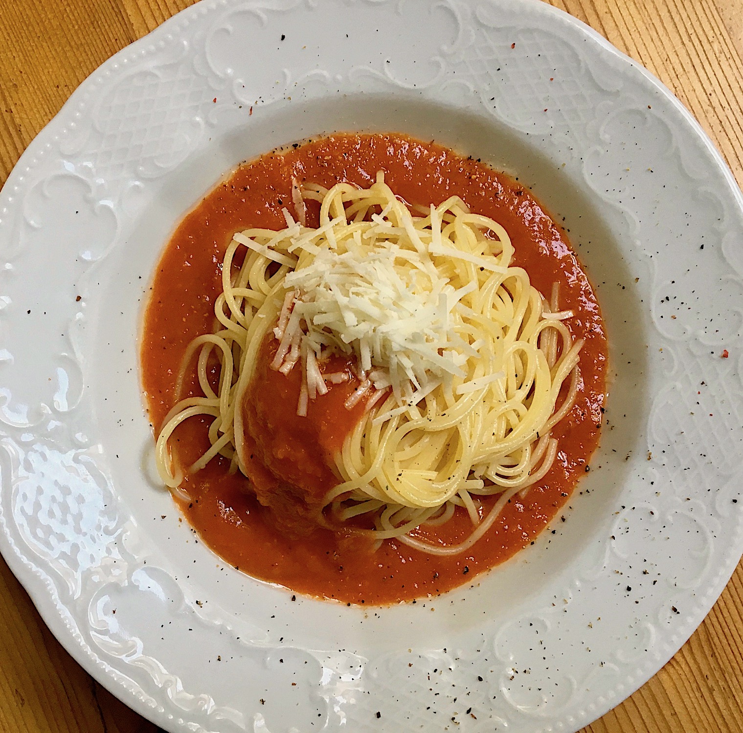 Spaghetti mit Apfel
