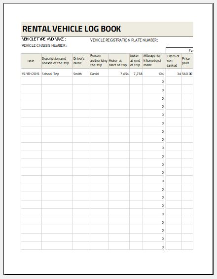 Rent Book Template - Invoice Template
