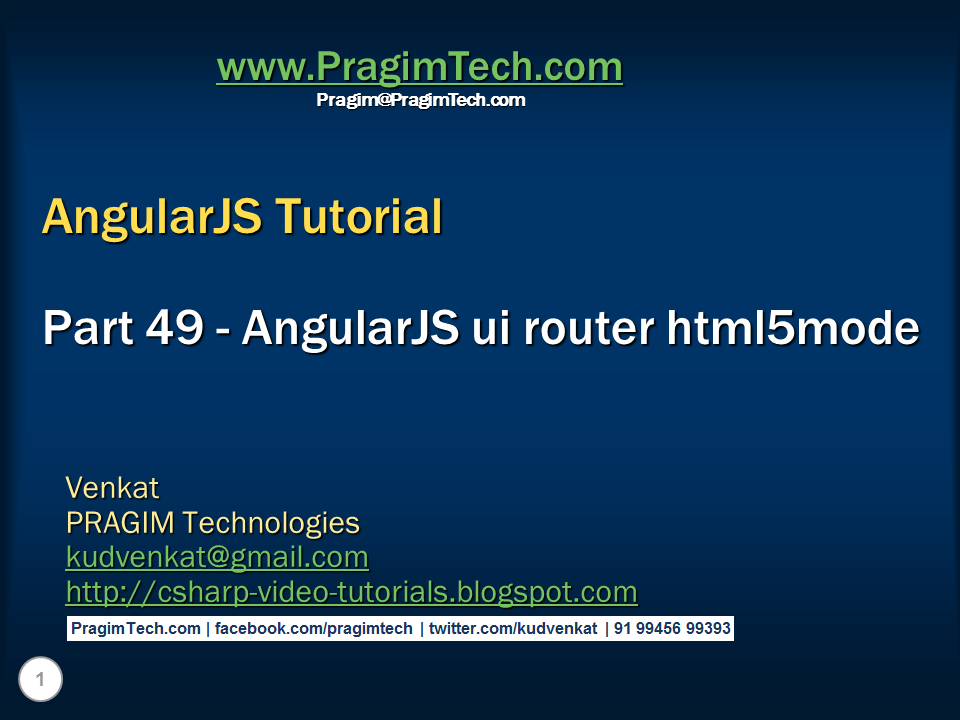 Sql server, .net and c# video tutorial: AngularJS ui router html5mode Sql server, .net and c# video tutorial: AngularJS ui router html5mode
