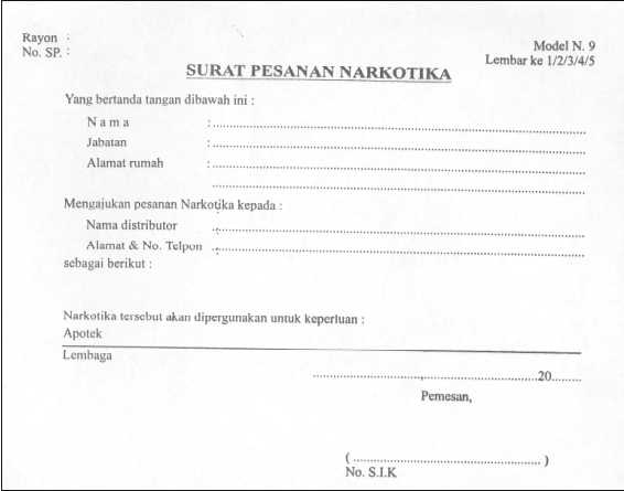 30 CONTOH BERAPA RANGKAP SURAT PESANAN PREKURSOR PDF DOC ZIP - Surat Jalan