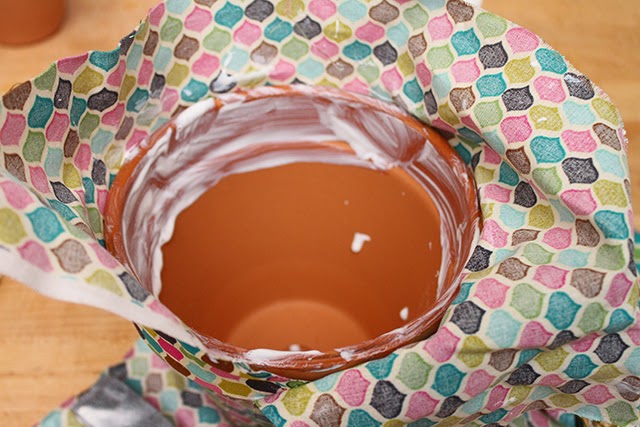 DIY fabric wrapped pots—a colorful and unique idea!