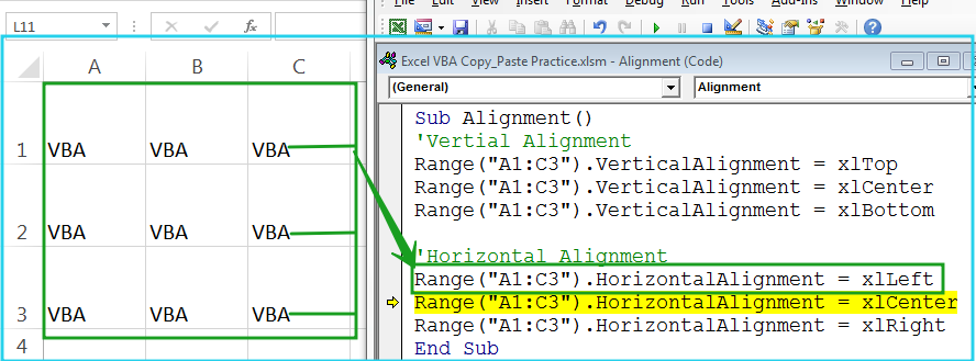 My Excel Journey: Text Alignment in Excel VBA