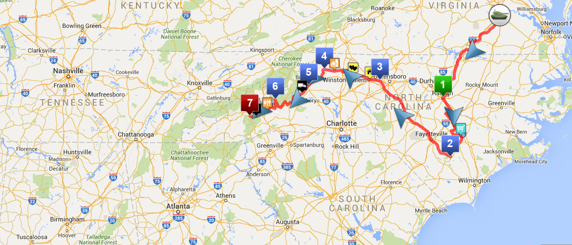 Cold Mountain: Map Of Inman's Journey