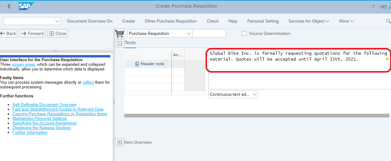 Step 5: Create Purchase Requisition | Tech6Sense