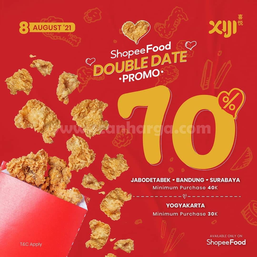 XIJI Promo DOUBLE DATE Diskon 70% via Shopee Food | scanharga