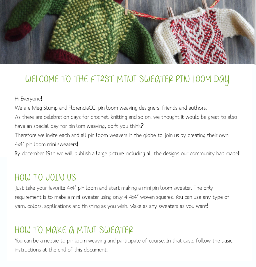 Pin Loom Weaving: Mini Sweater Pin Loom Day 2019