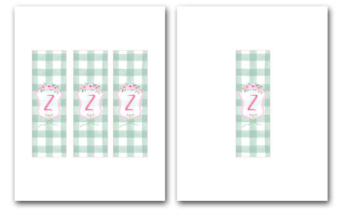 Printable Bookmarks with Monogram Letters | i should be mopping the floor