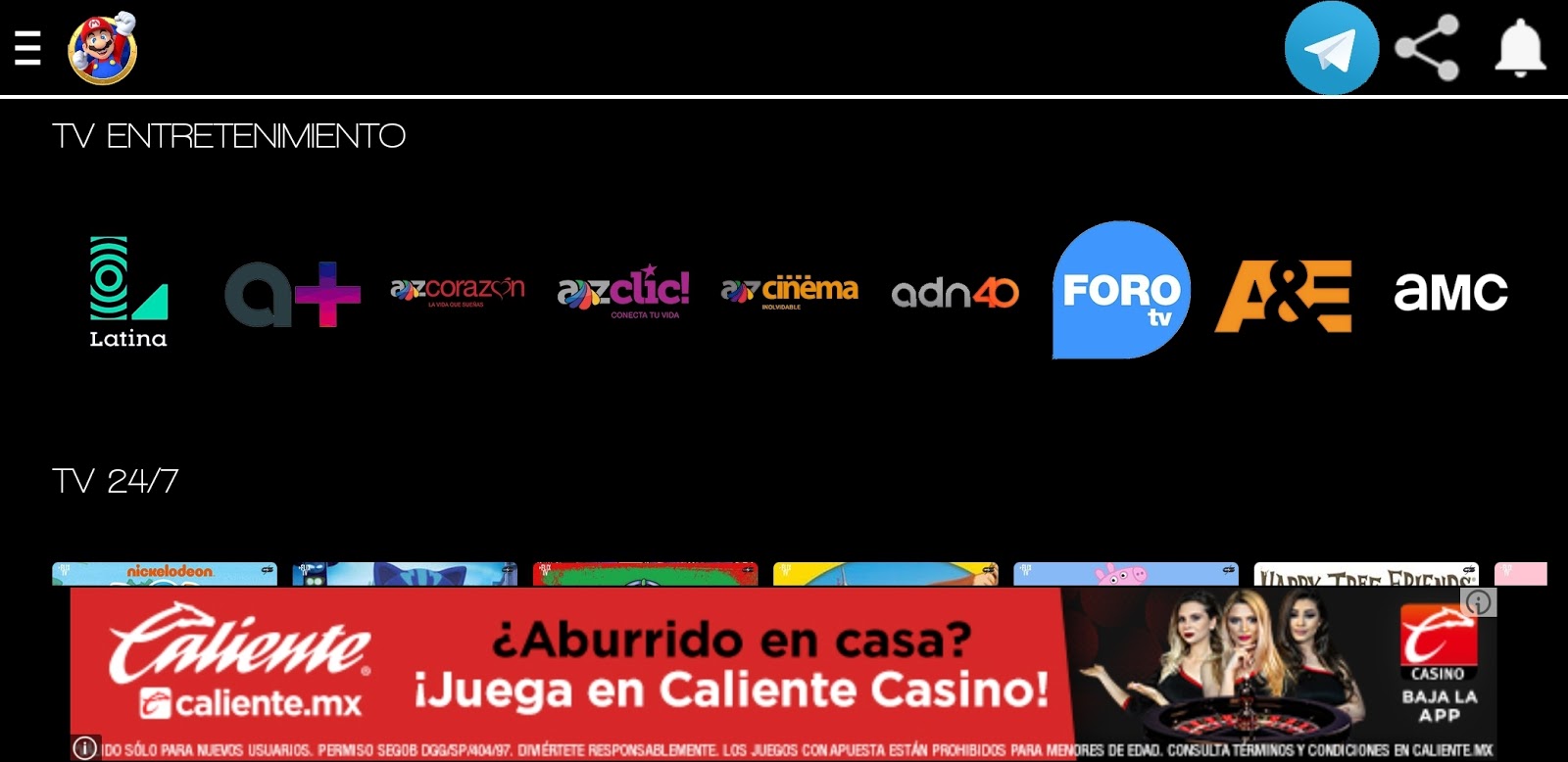 MARIO TV Impresionante Aplicacion Android