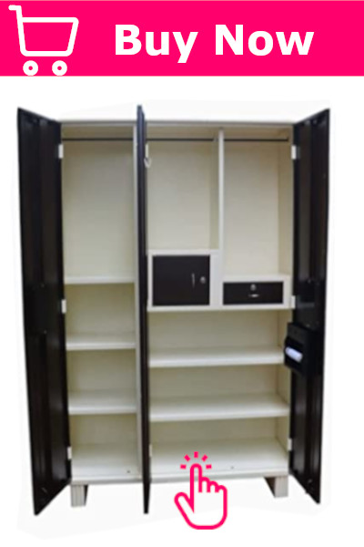 44 Inches Steel Bero design with 4 Shelves and locker | Steel Almirah ...