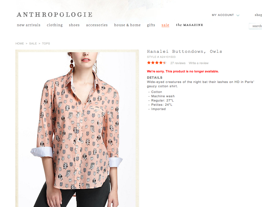 Too Much TV: TV Style: Ann Perkin's Owl-Printed Top on PARKS & RECREATION