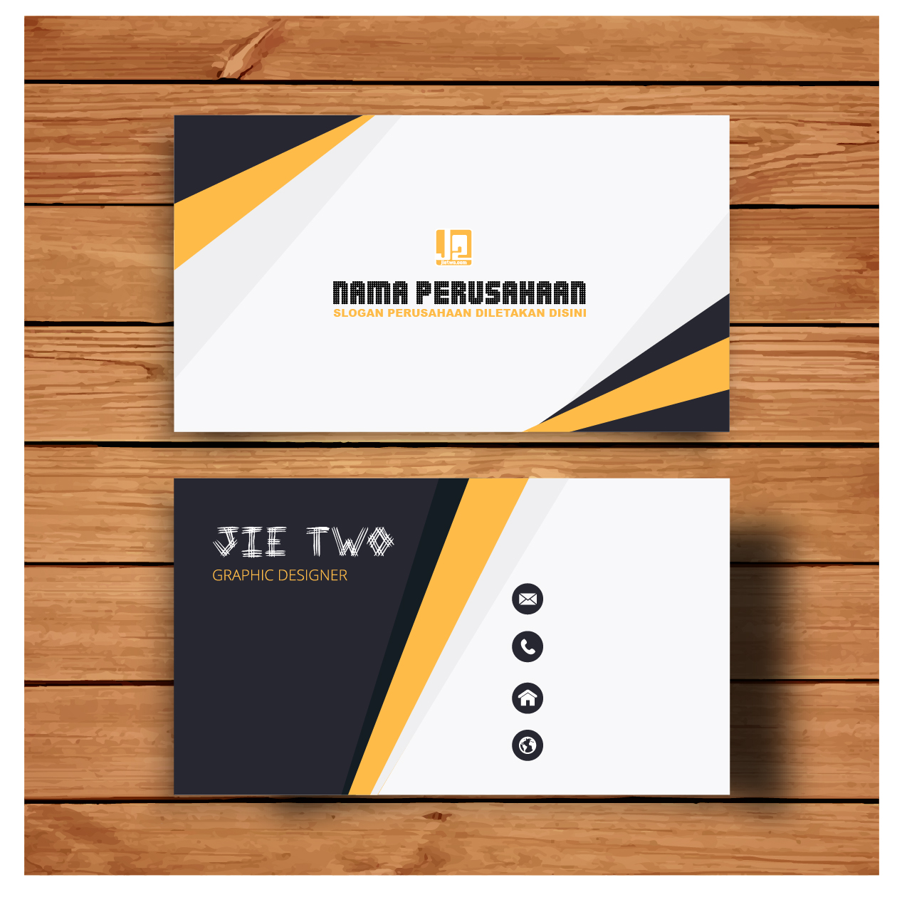 Design Kartu Nama Keren Jietwo Grafis