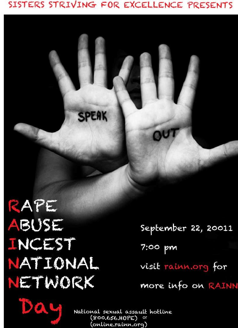 Sisters Striving for Excellence, Inc.: RAINN DAY: Speak OUT and Short ...
