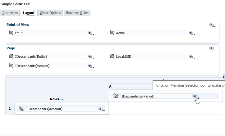 Adding formulas to the Dataforms - Hyperion Planning