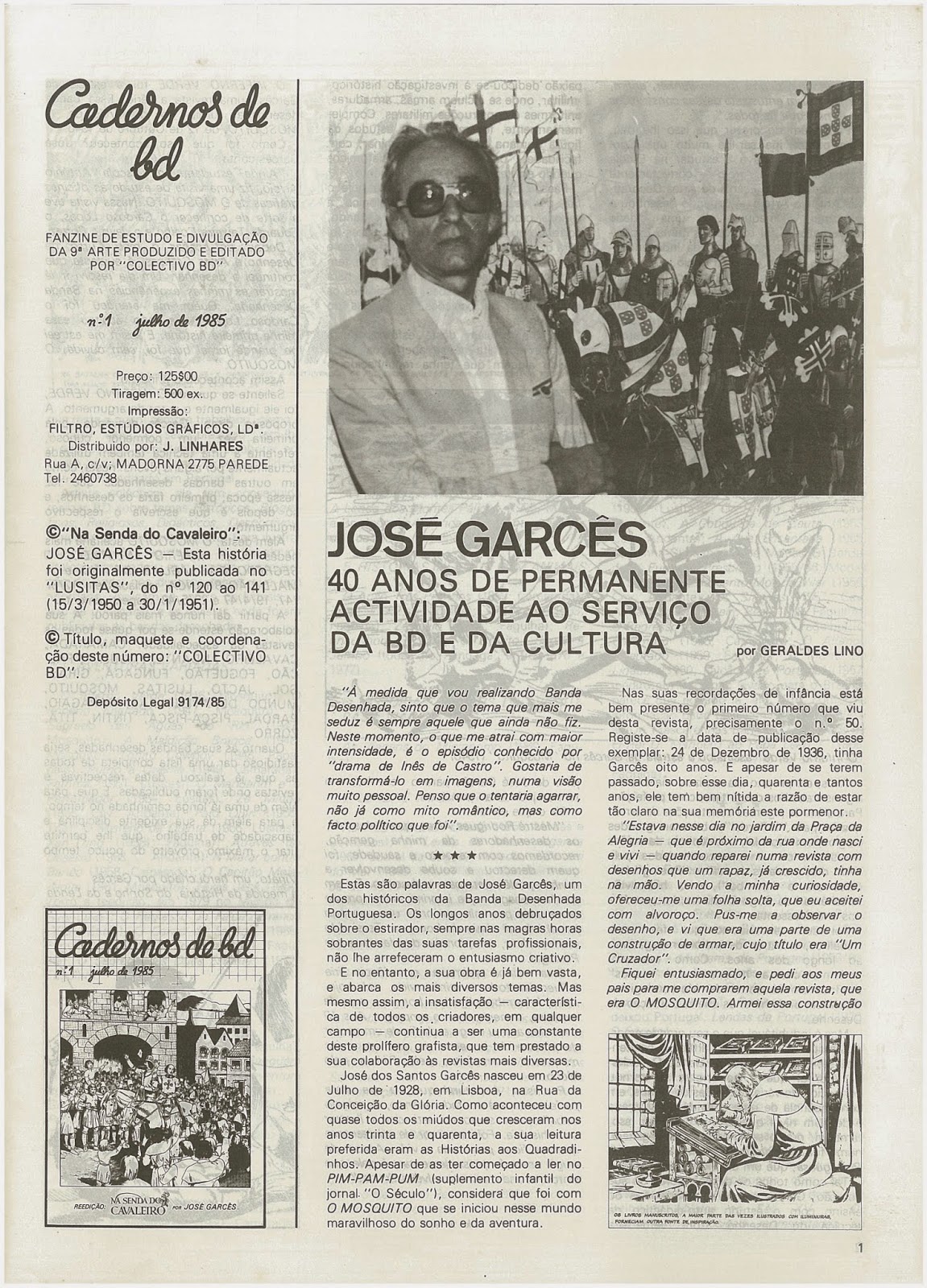 fanzines de banda desenhada: Prozines (I) - Cadernos de BD - 1ª série