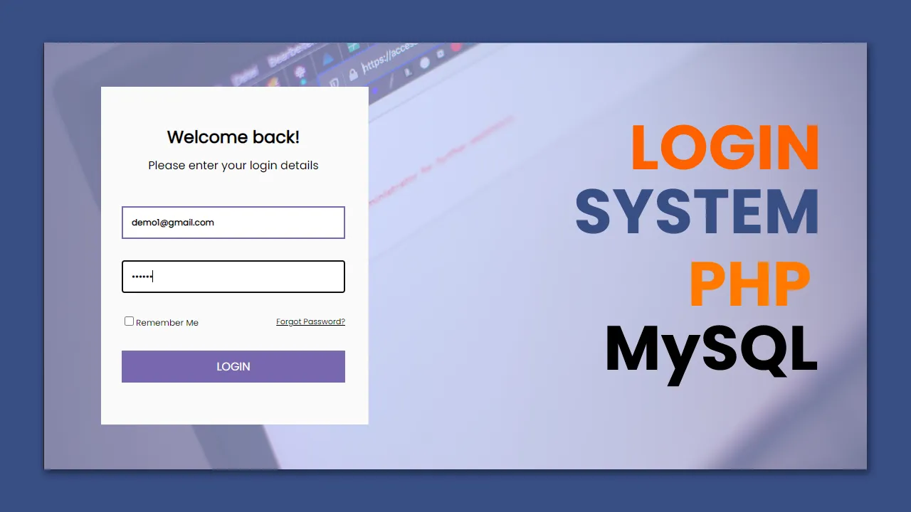 Simple Login System Design Using PHP And MySql Database | RUSTCODE