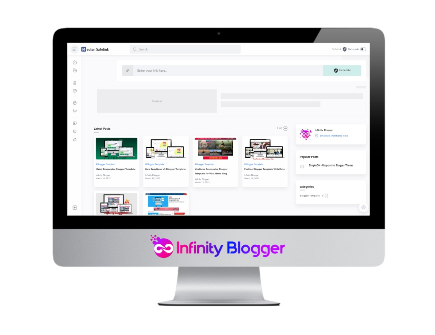 Median Ui + Safelink Blogger Template Download 2021 - NQnia