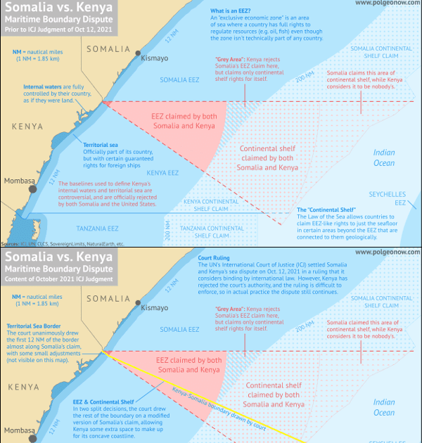 Somalia v. Kenya: 3 Maps Explaining the Maritime Dispute & Court Ruling - Political Geography Now