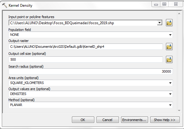 Introdução aos mapas de kernel de densidade no ArcGIS 10.7