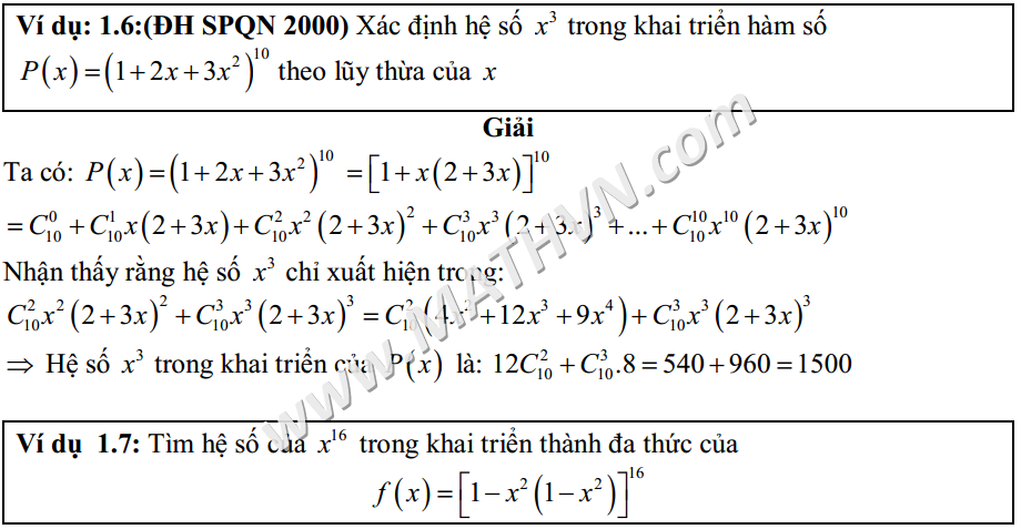 Bài tập Nhị thức Newton có lời giải chi tiết - Lê Hoàng Nam - Toán Học ...