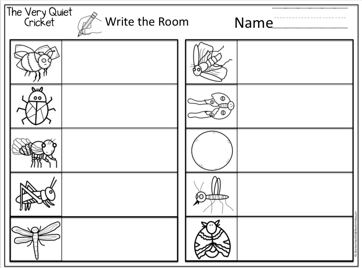 THE VERY QUIET CRICKET WRITE THE ROOM ~ Book Units by Lynn