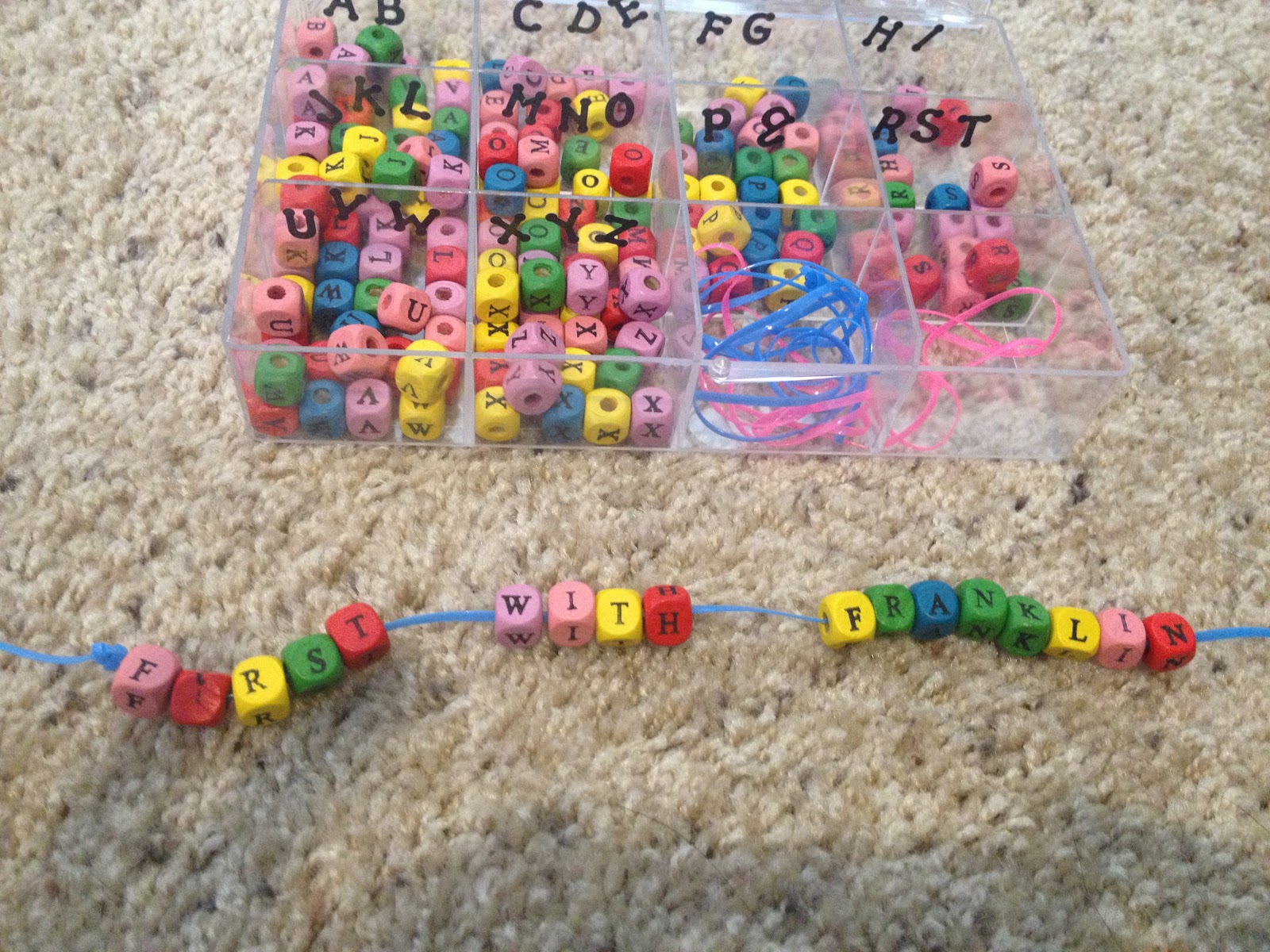 First with Franklin: Bead Spelling