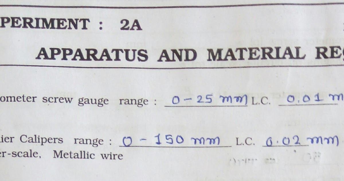 PHYSICS: Experiment 2 : Tables