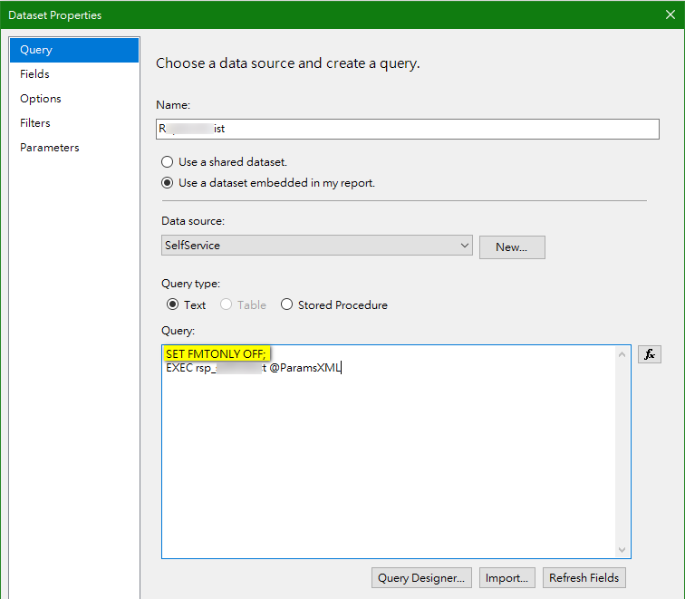 SSRS OR SSRS Refresh Fields ssrs-or-ssrs-refresh-fields