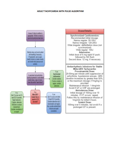 ACLS Study Materials - Adult Tachycardia with Pulse Algorithm