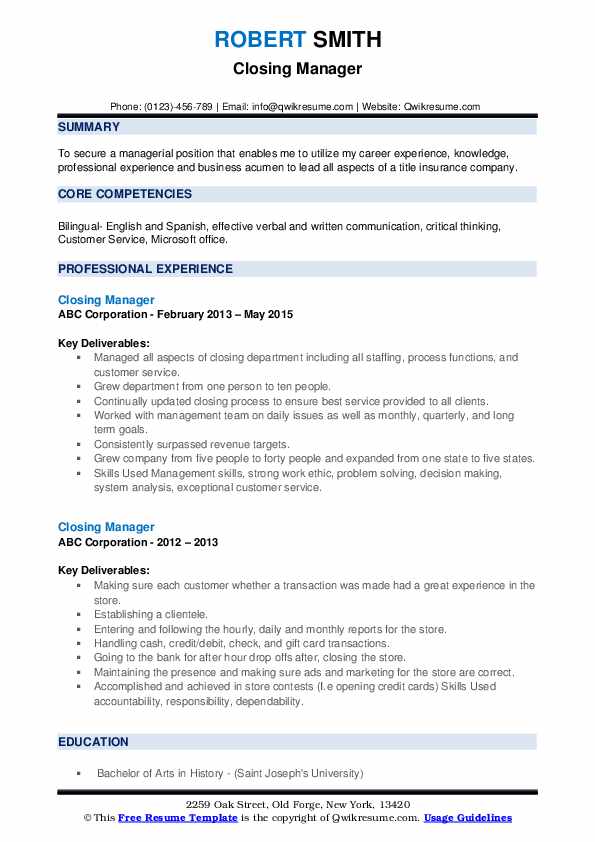 Resume Closing Statement ~ Certificate Letter