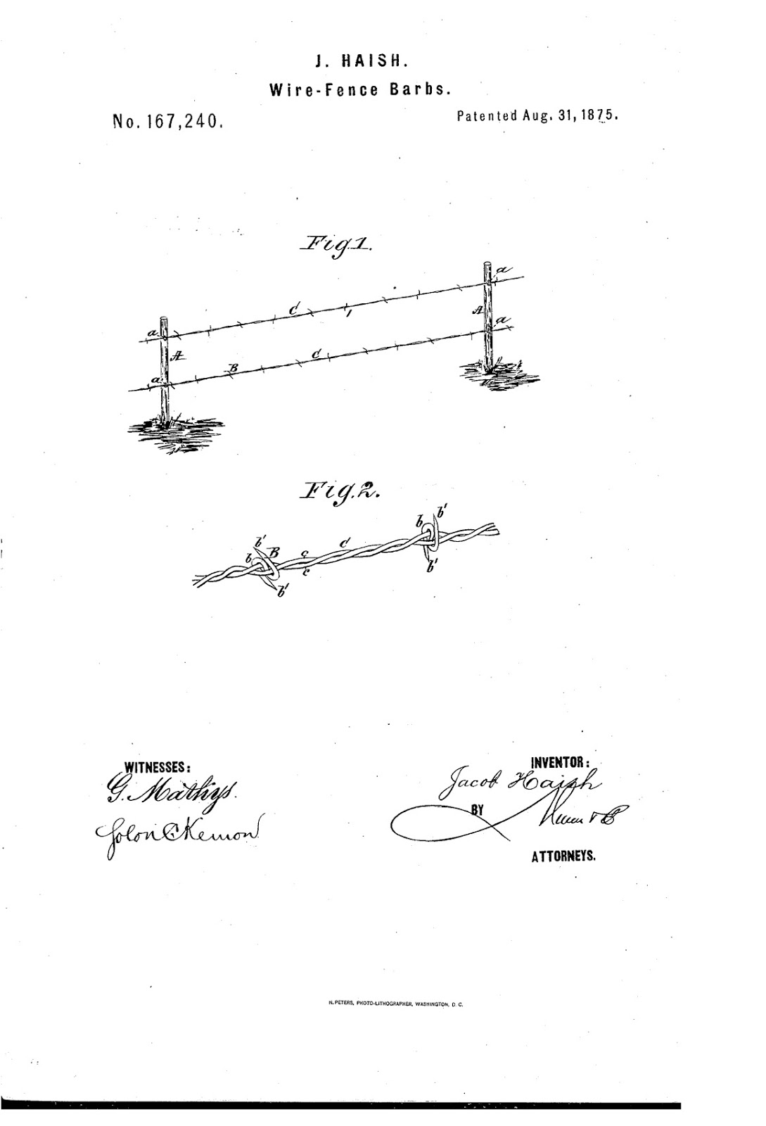 A Twist in History: Original Haish barbed wire patent model