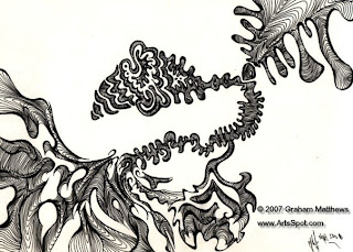 Emergence From Obscurity - Fine Art Ink Drawing | Graham Matthews