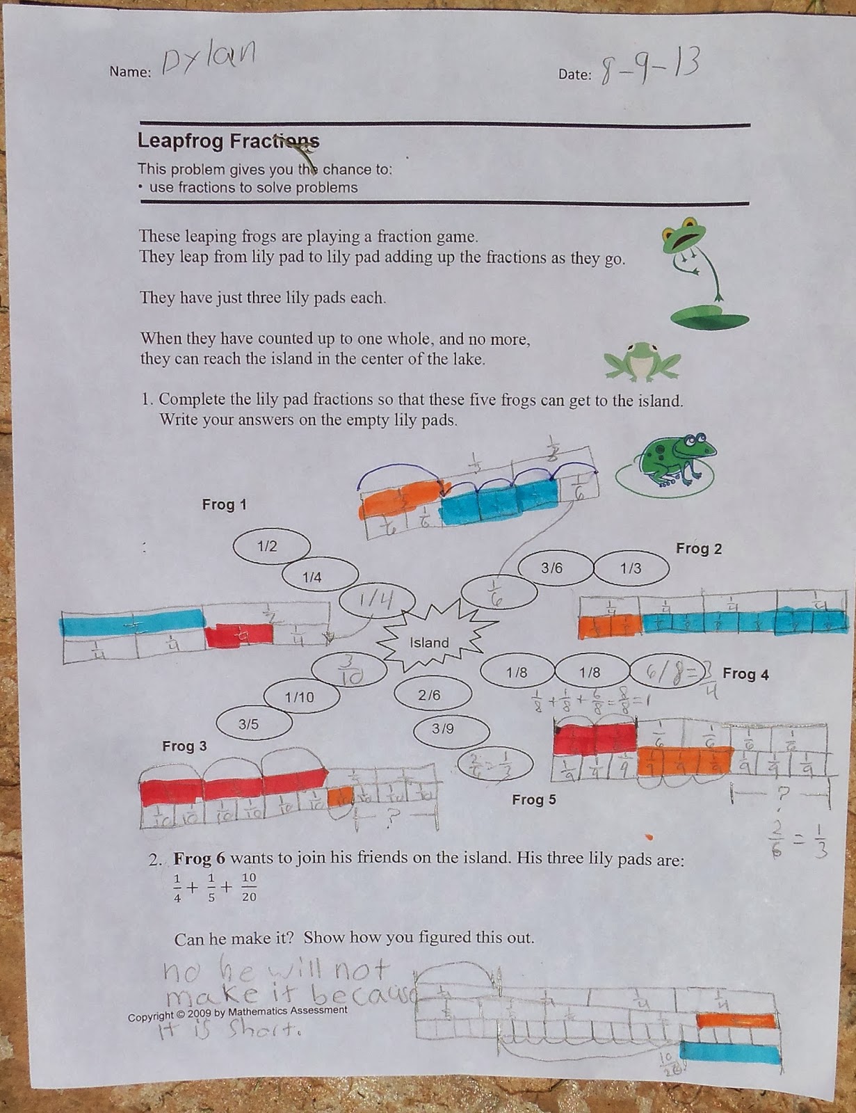 Mom and Me Math Activities: 4.NF.1 Performance Assessment: Leapfrog ...
