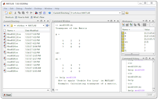 How To Apply Double For Loop in MATLAB - INFO4EEE
