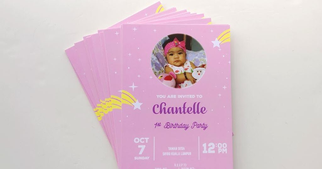 First Birthday Invitation Card