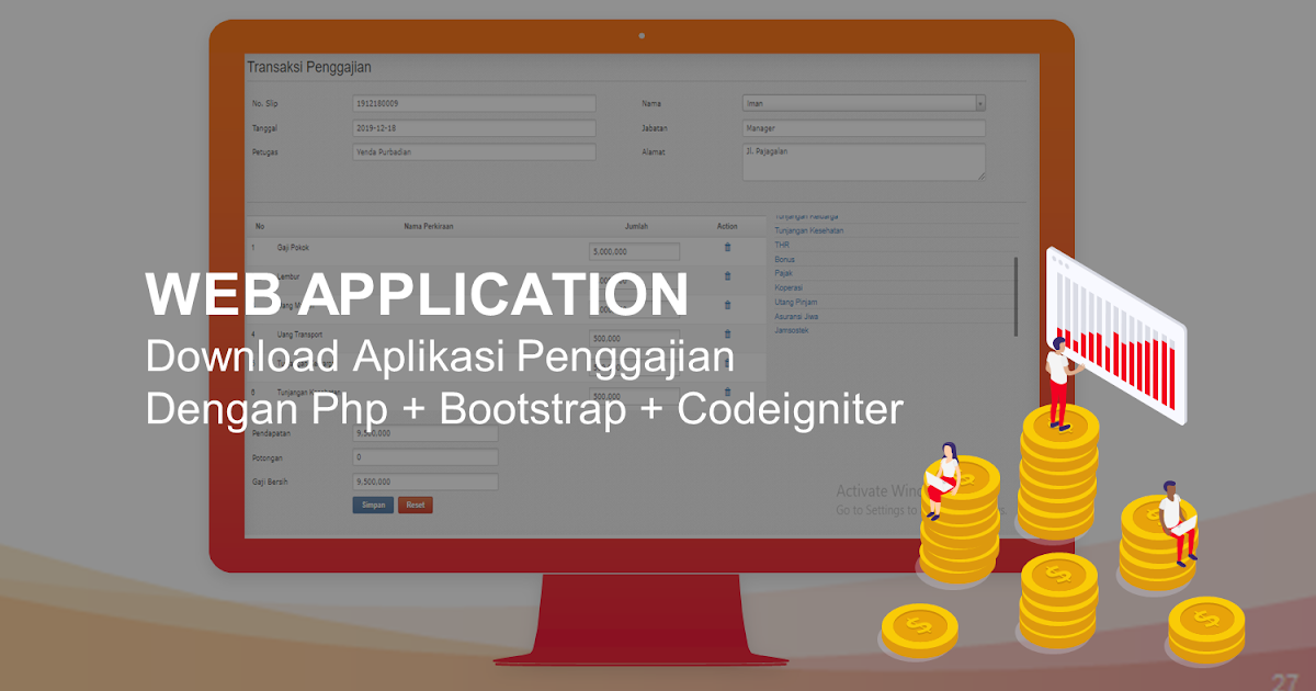 Download Apliaksi Penggajian Responsive dengan Framework Codeigniter - Sahretech