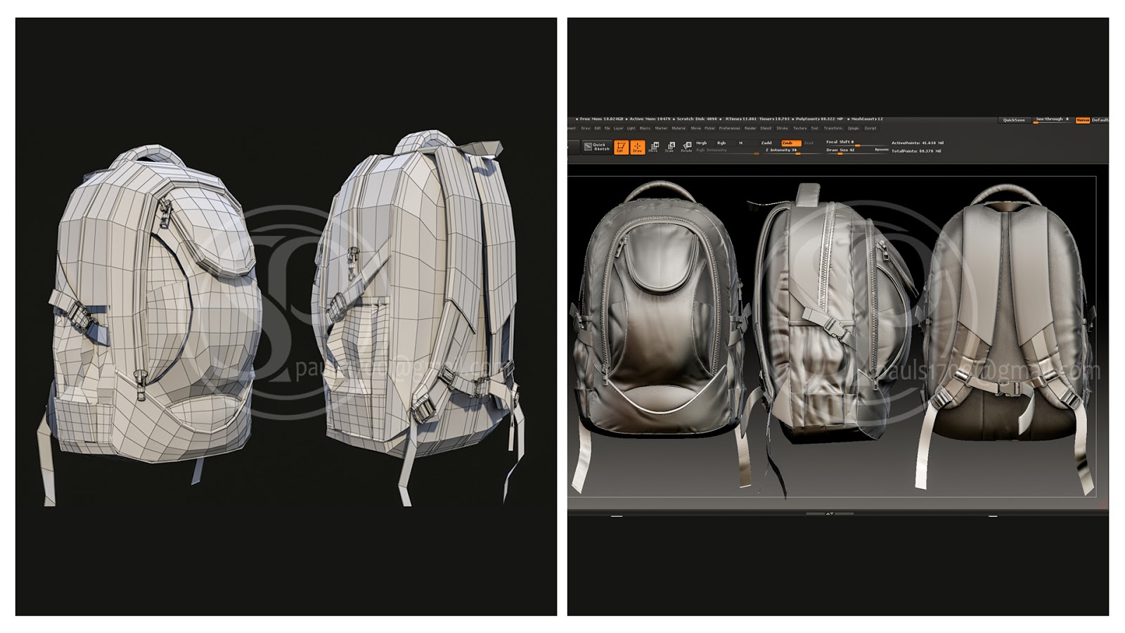 MODELLING : Bag low poly modeling sculpting and Keyshot rendering
