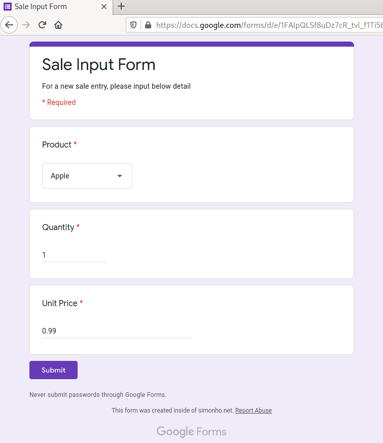Build A Simple Sales System using Google Drive