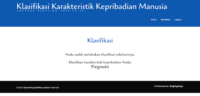 Source Code Php Data Mining Klasifikasi Kepribadian Dengan Algoritma C45