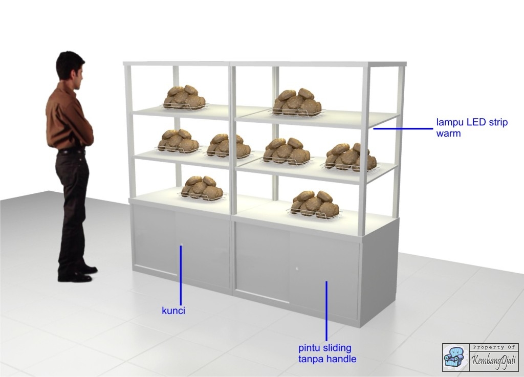Etalase Display Roti Untuk Booth Kecil Ukuran 2 X 3 Meter dan Meja ...