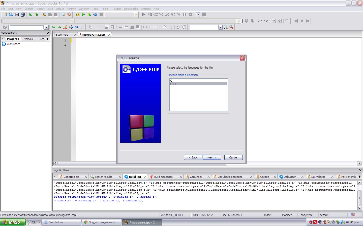 programacion y desarrollo de juegos: Programar En C++ #1 hola mundo
