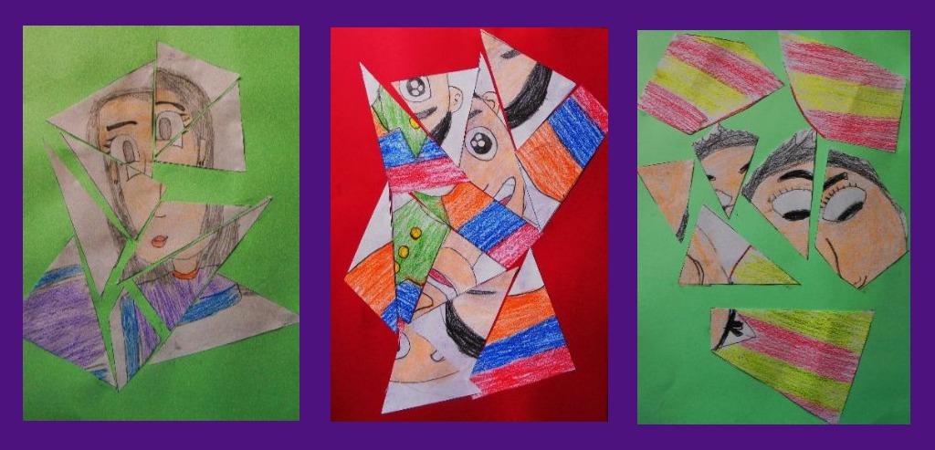 Collage de un autorretrato al estilo Cubista