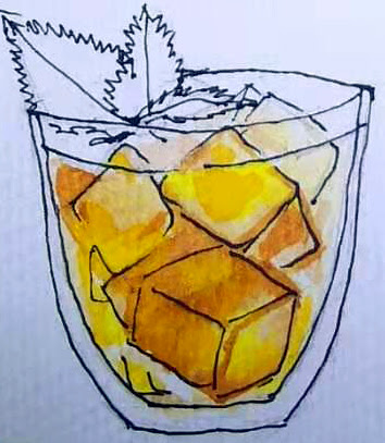 How to draw peppermint ice tea in a watercolor step by step tutorial easy