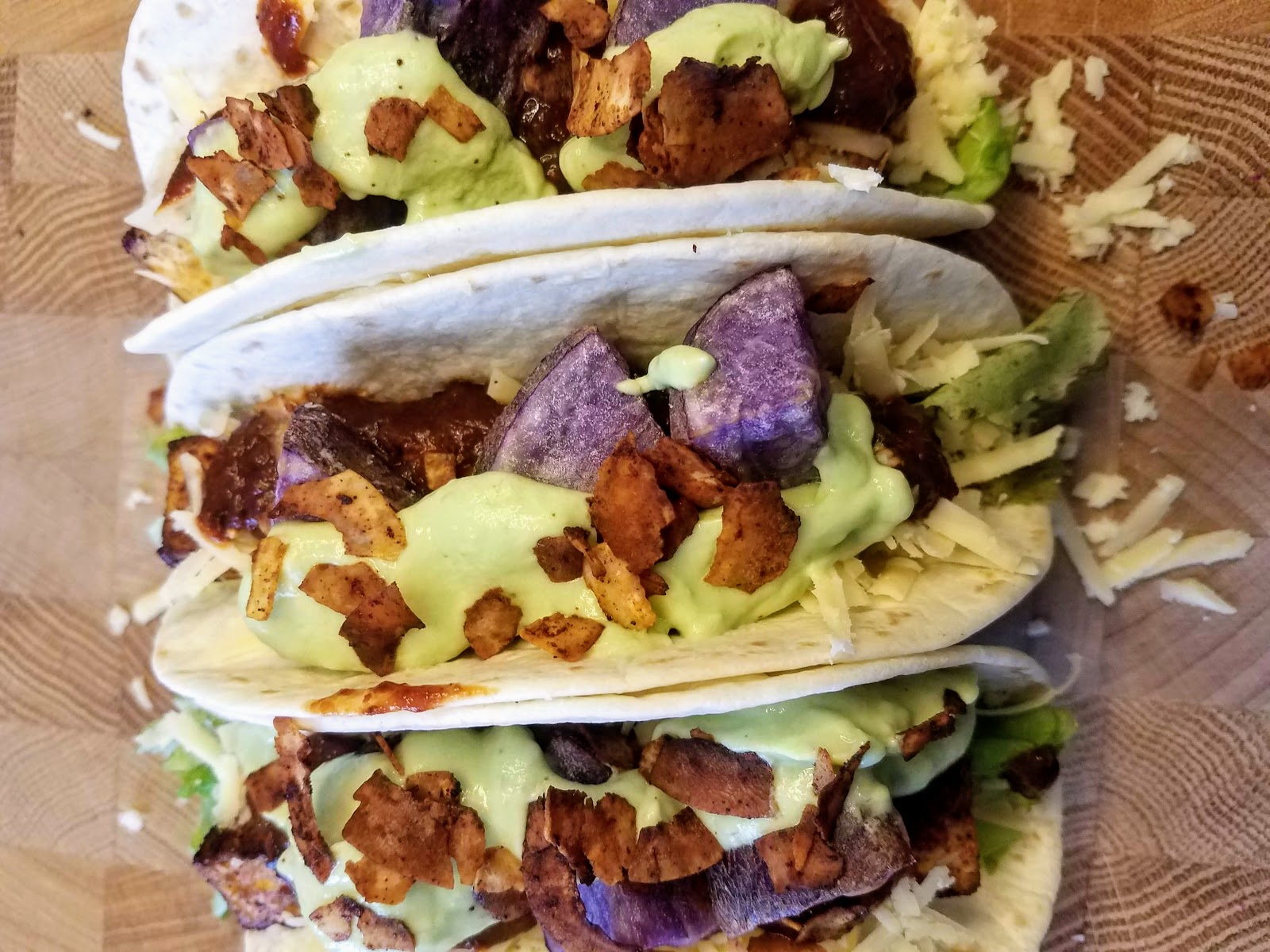 Spiced Tofu + Purple Potato Tacos